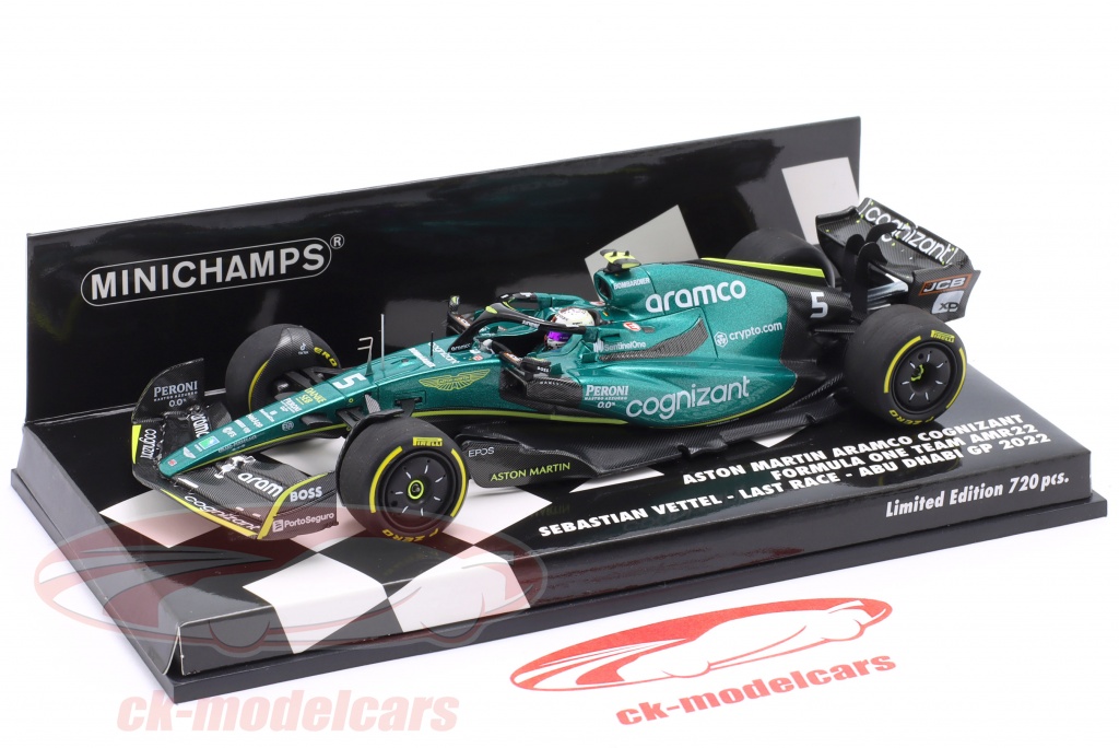 Minichamps 1:43 S. Vettel Aston Martin AMR22 #5 Last Race Abu Dhabi GP ...