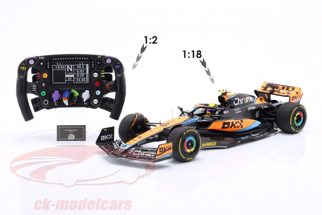 HC Models 1:2 Norris #4 & Piastri #81 McLaren MCL60 Formel 1 2023 ...