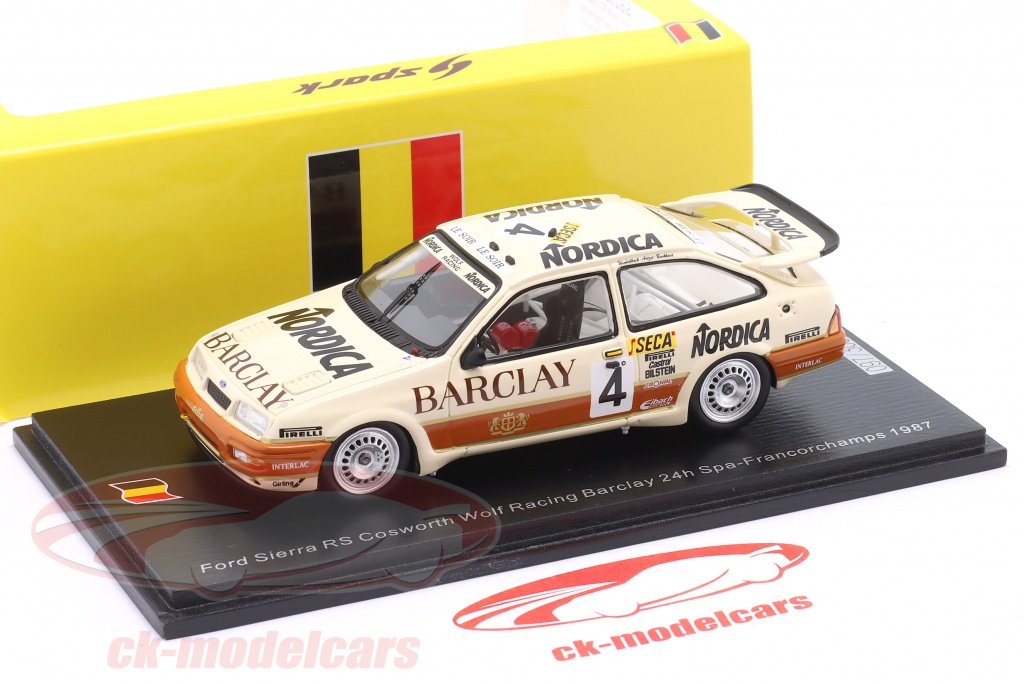 Spark 1:43 Ford Sierra RS Cosworth #4 24h Spa 1987 Wolf Racing Barclay ...