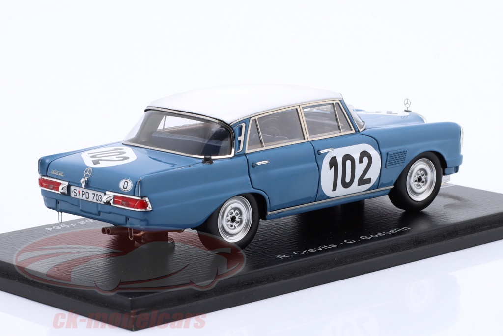 Spark 1:43 Mercedes-Benz 300 SE #102 Winner 24h Spa 1964 Crevits ...