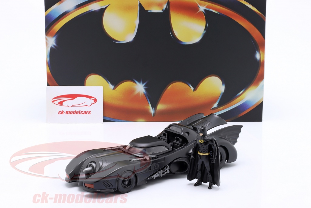 Jadatoys 1:24 Armored Batmobile com figura filme Batman (1989) preto ...