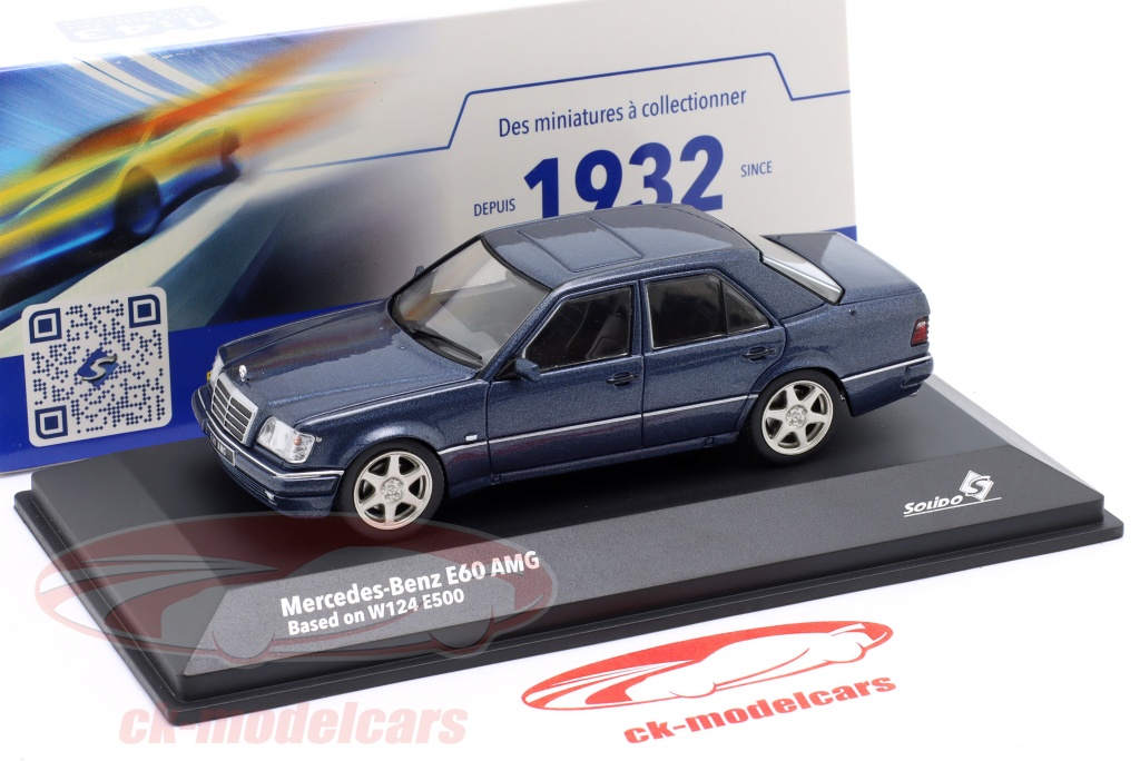 Solido 1:43 Mercedes-Benz E60 AMG auf Basis W124 E500 1994 nautikblau ...