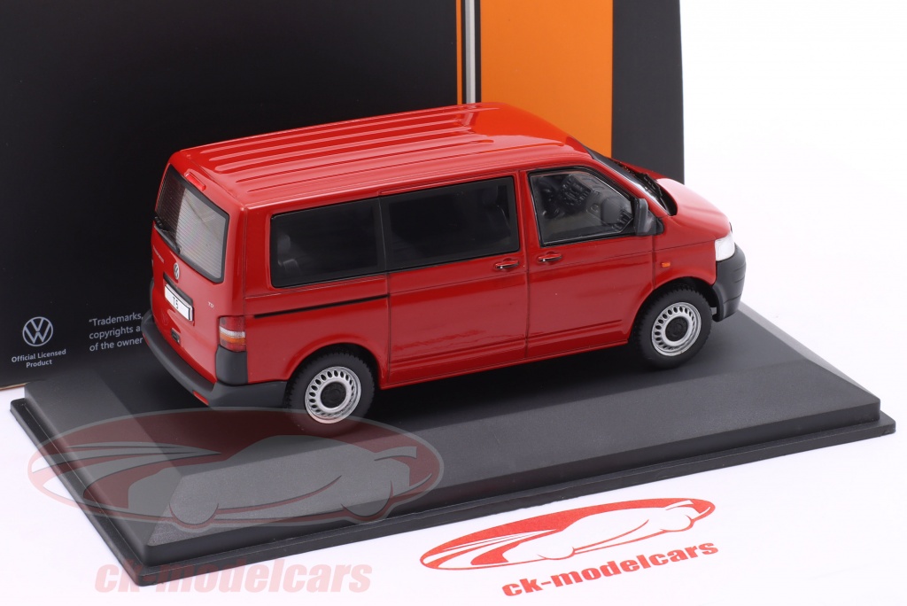 Ixo 1:43 Volkswagen VW T5 Kleinbus Baujahr 2003 rot CLC564N.22 ...