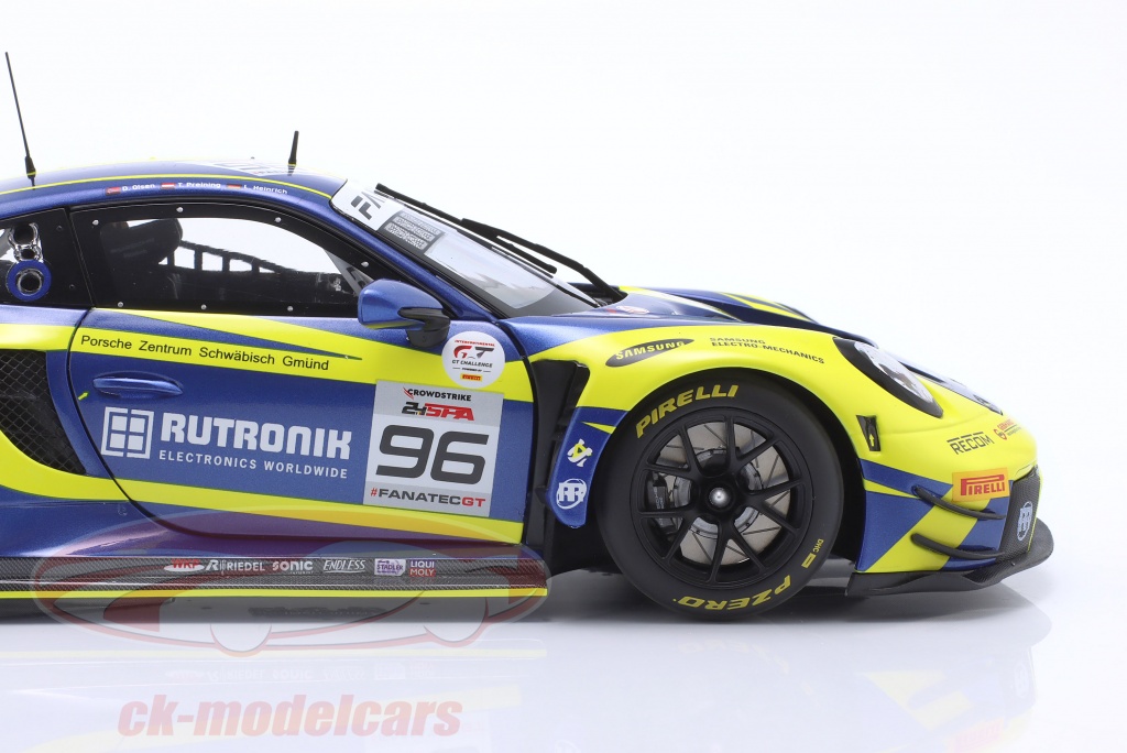 Minichamps 1:18 Porsche 911 (992) GT3 R #96 5th 24h Spa 2023 Rutronik ...