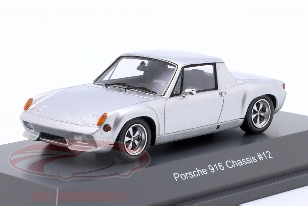 Schuco 1:43 Porsche 916 (Chassis #12) year 1972 silver 450918900 model ...