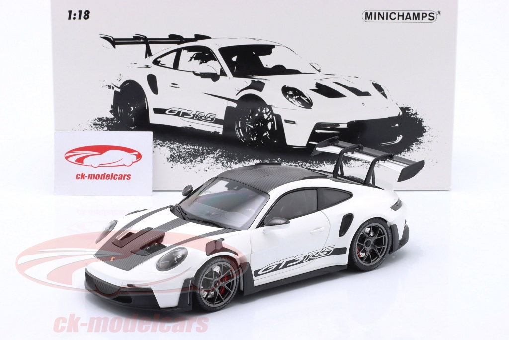 Minichamps 1:18 Porsche 911 (992) GT3 RS Weissach package 2022 white / silver rims 113062029 ...