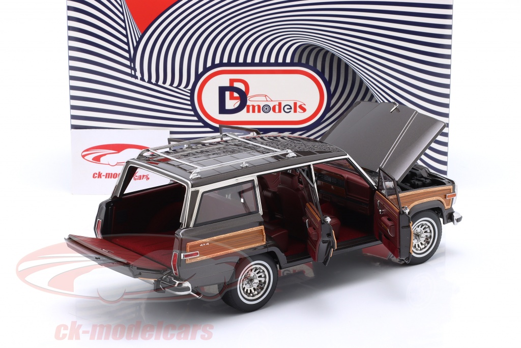 DD-Models 1:18 Jeep Grand Wagoneer Bouwjaar 1989 donkergrijs / Houtlook ...