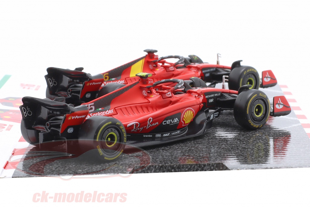 Bburago 1:43 2-Car Set Ferrari: Leclerc #16 & Sainz #55 Formula 1 2023 ...