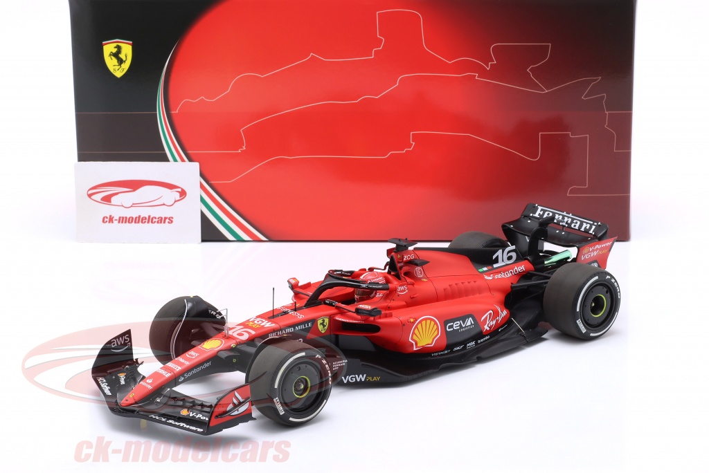 BBR Models 1:18 Charles Leclerc Ferrari SF23 #16 4th Singapore GP Formula 1 2023 BBR231816D ...