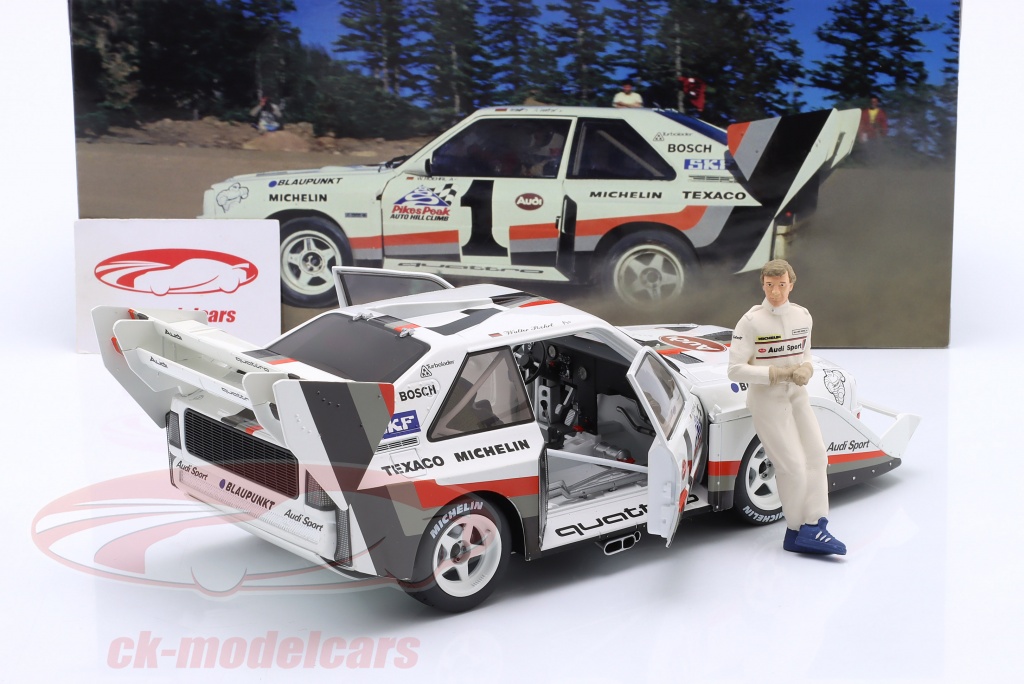 WERK83 1:18 Set Walter Röhrl: Audi quattro S1 #1 Winner Pikes Peak 1987 ...