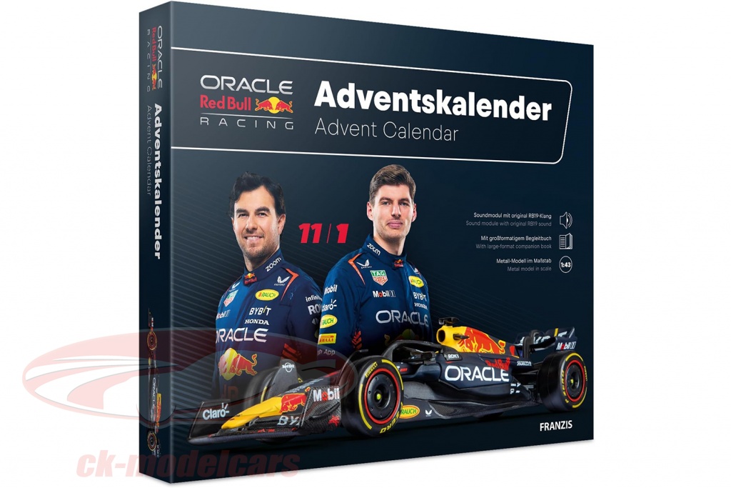 Red Bull RB19 Advent calendar: M. Verstappen RB19 #1 Formula 1 World Champion 2023 1:43 Franzis ...