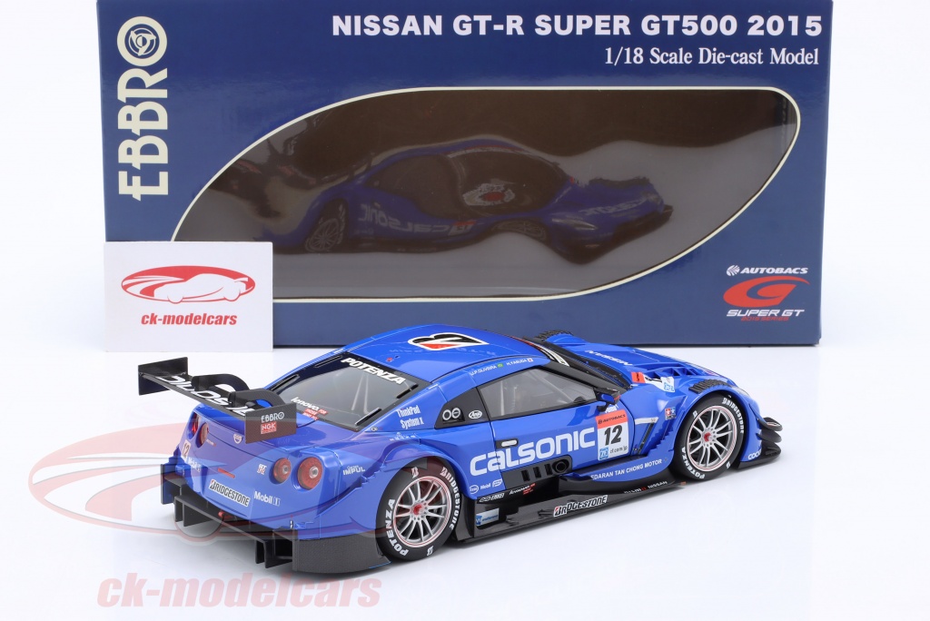 Ebbro 1:18 Nissan GT-R GT500 #12 Super GT Serie Okayama 2015 Yasuda, Oliveira 81023 Modellauto ...