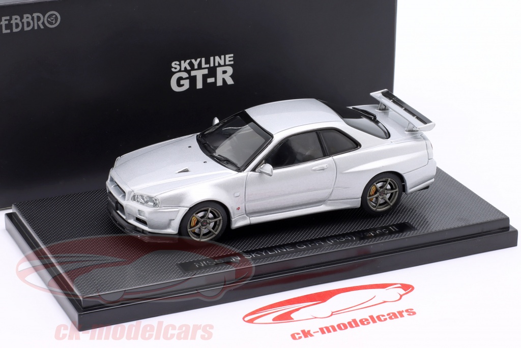 Ebbro 1:43 Nissan Skyline GT-R (R34) Vspec II 銀 44150 モデル 車 44150 4526175441500