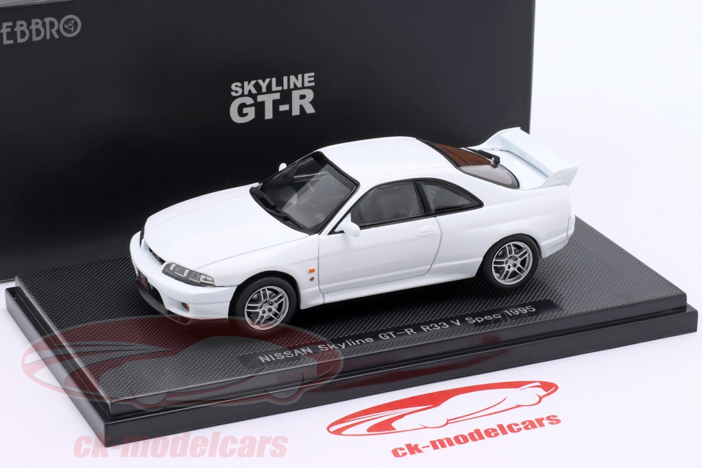 Ebbro 1:43 Nissan Skyline GT-R (R33) VSpec year 1995 white 44186 model car 44186 4526175441869