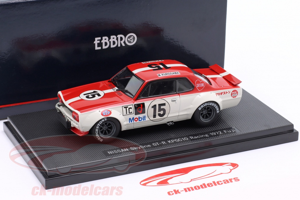Ebbro 1:43 Nissan Skyline GT-R (KPGC10) #15 Fuji 1972 M. Kurosawa 44138 model car 44138 ...