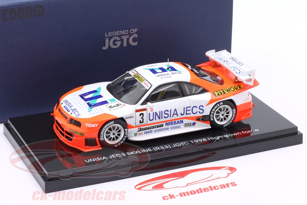 Ebbro 1:43 Nissan Skyline GT-R (R33) #3 JGTC 1998 Hasemi, Tanaka 44194 modèle voiture 44194 ...