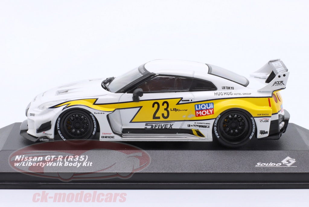 Solido 1:43 Nissan GT-R (R35) Liberty Walk Body Kit 2019 #23 white ...