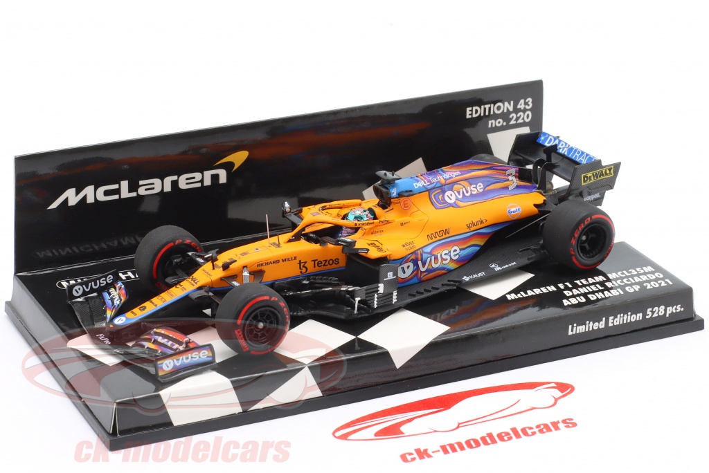 Minichamps 1:43 Daniel Ricciardo McLaren MCL35M #3 Abu Dhabi GP Formel 1 2021 537216603 ...