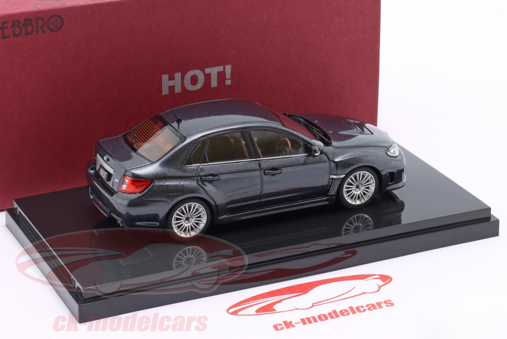 Ebbro 1:43 Subaru WRX STi A-Line gris foncé métallique 44398 modèle voiture 44398 4526175443986