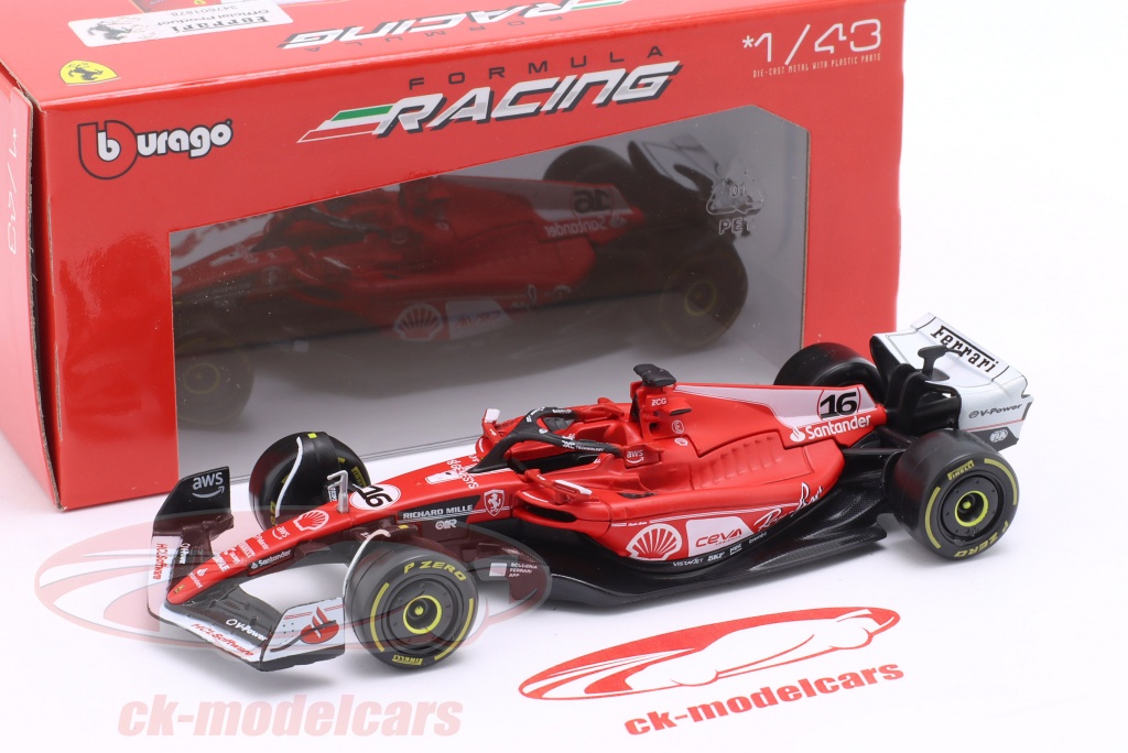 Bburago 1:43 Charles Leclerc Ferrari SF23 #16 2nd Las Vegas GP Formula 1 2023 18-36836LASVEGAS ...