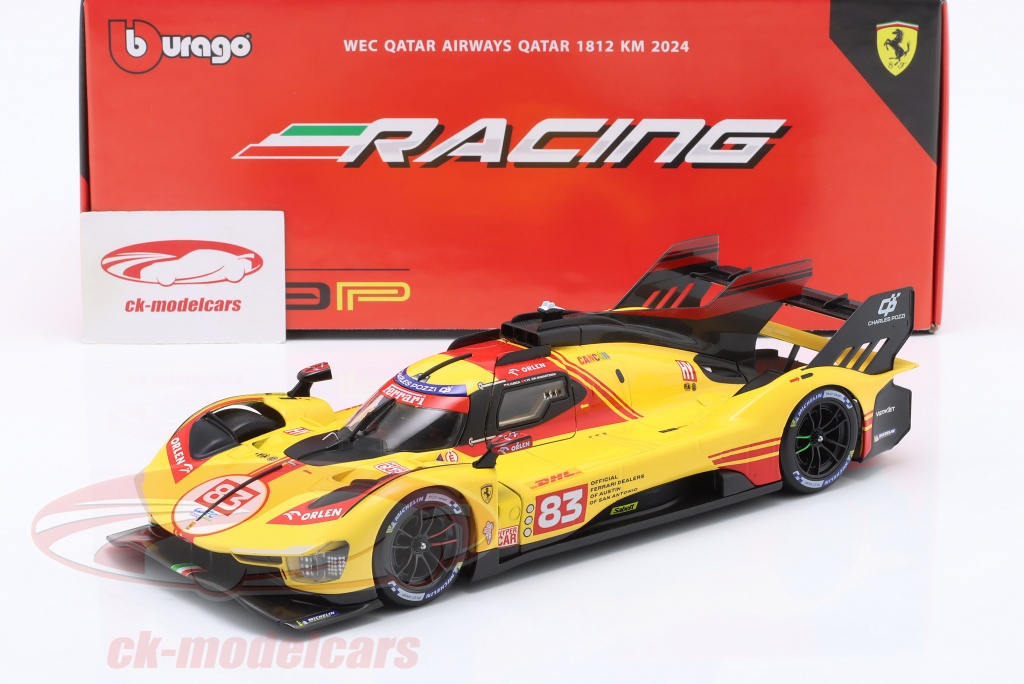 Bburago 1:18 Ferrari 499P #83 4to WEC Katar 2024 Kubica, Shwartzman, Ye ...