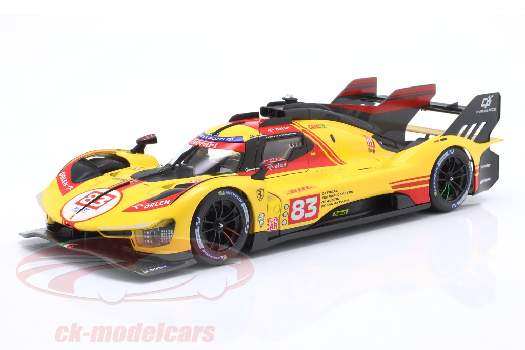 Bburago 1:18 Ferrari 499P #83 4th WEC Qatar 2024 Kubica, Shwartzman, Ye 18-16301 #83 model car ...