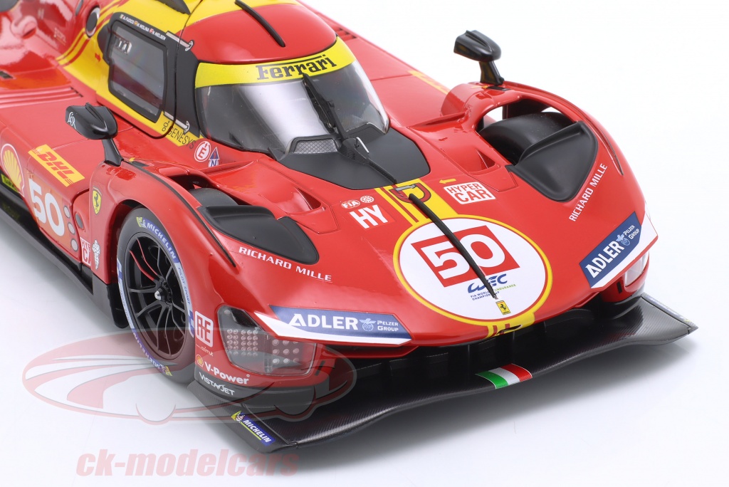 Bburago 1:18 Ferrari 499P #50 6th WEC Qatar 2024 Molina, Nielsen, Fuoco ...