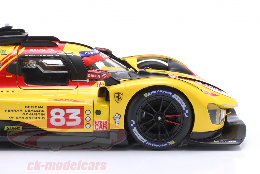 Bburago 1:18 Ferrari 499P #83 4th WEC Qatar 2024 Kubica, Shwartzman, Ye ...