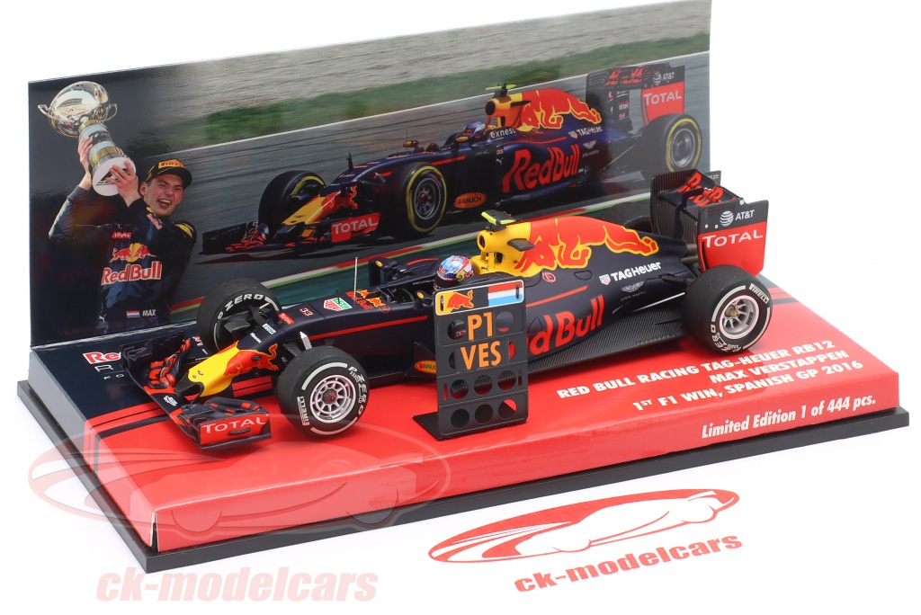 Minichamps 1:43 Max Verstappen Red Bull RB12 #33 First F1 Win Spanish ...