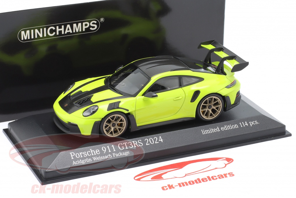 Minichamps 1:43 Porsche 911 (992) GT3 RS Weissach package 2024 acid ...