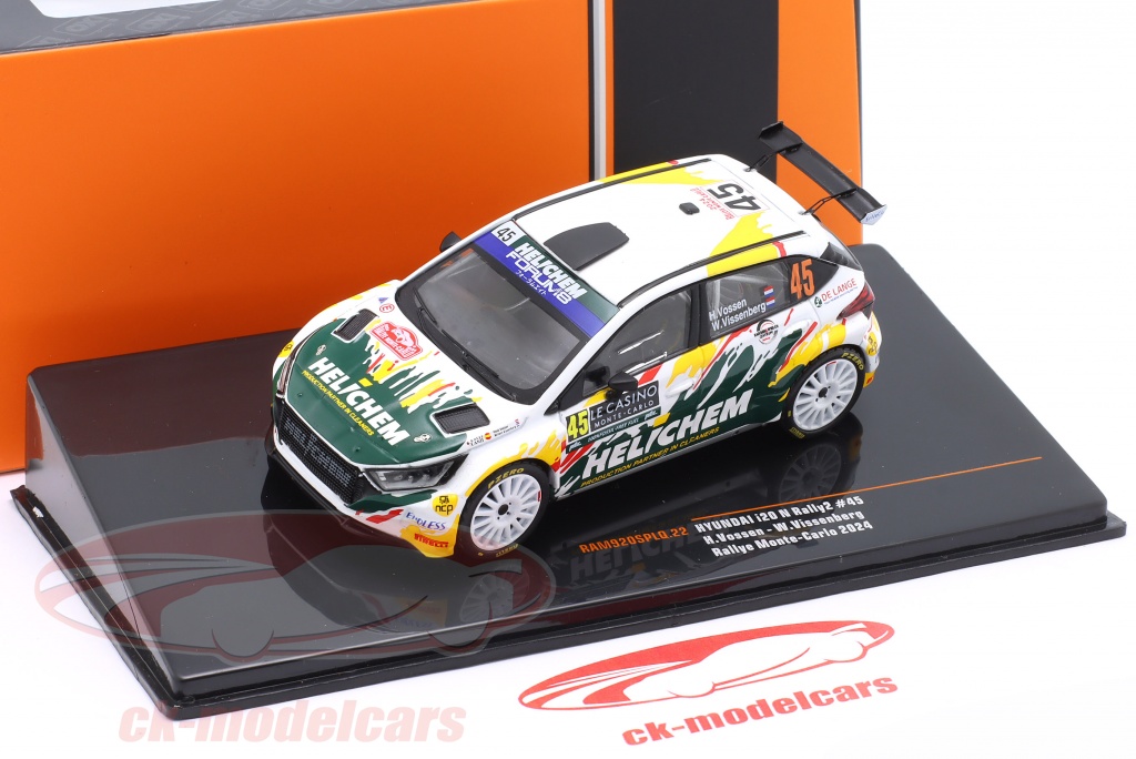 Ixo 1:43 Hyundai i20 N Rally2 #45 Rallye Monte Carlo 2024 Vossen, Vissenberg RAM920SPLQ.22 model ...