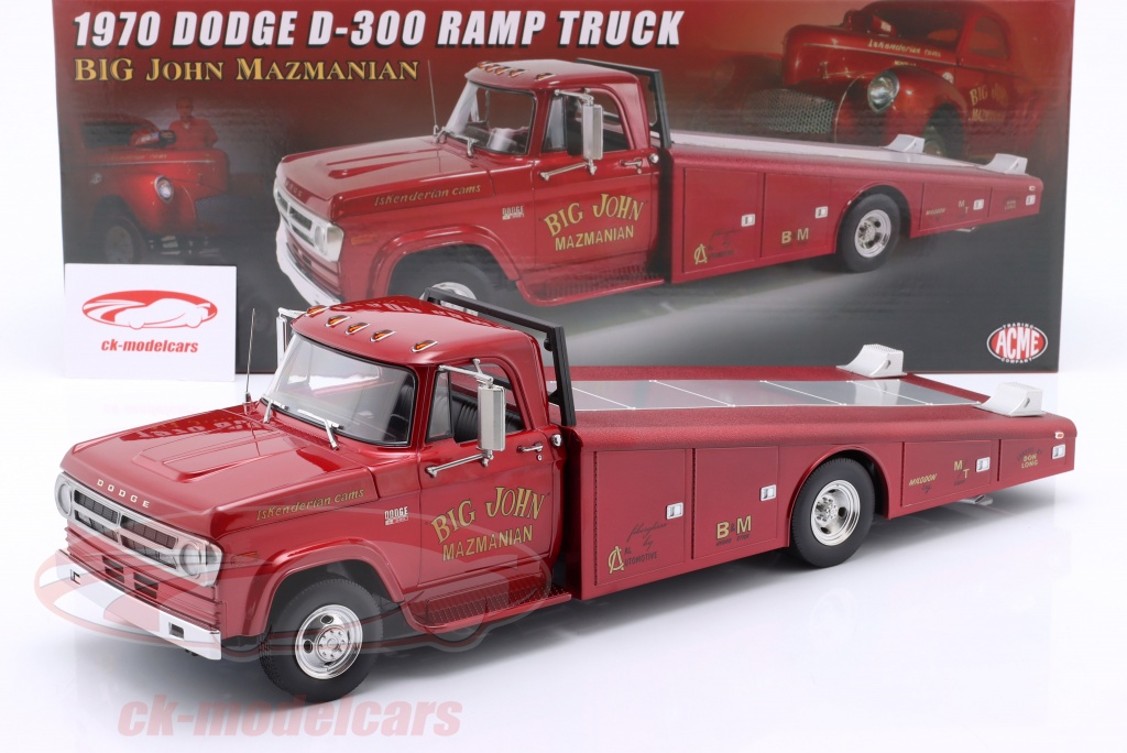 GMP 1:18 Dodge D-300 Ramp Truck Big John Mazmanian 1970 rot A1801915 ...