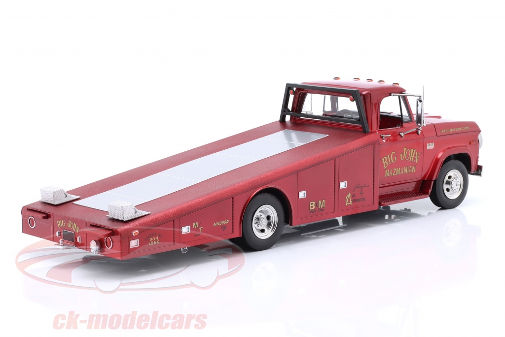 GMP 1:18 Dodge D-300 Ramp Truck Big John Mazmanian 1970 red A1801915 ...