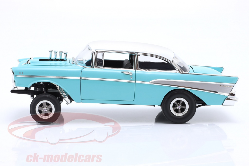 GMP 1:18 Chevrolet Bel-Air Gasser year 1957 light blue / white A1807017 ...