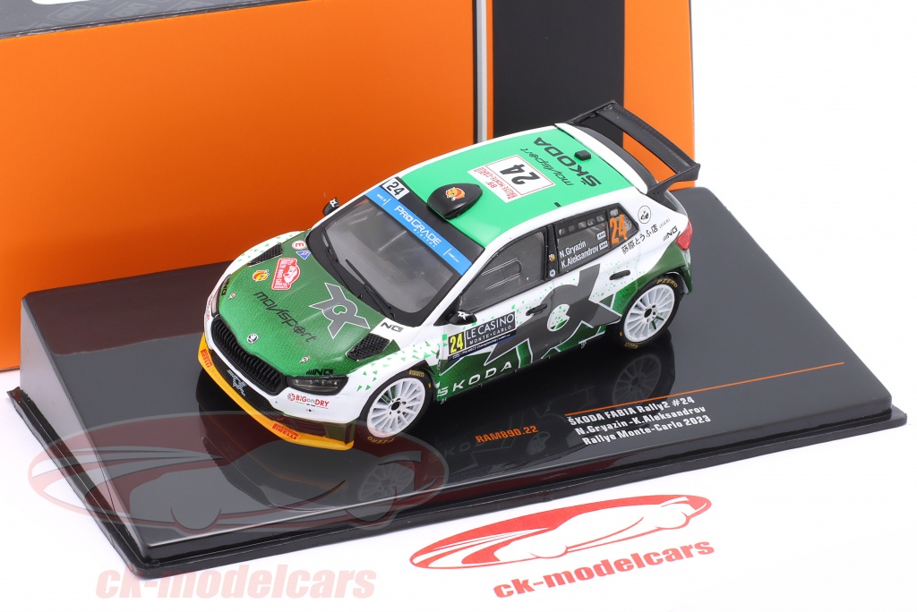 Ixo 1:43 Skoda Fabia RS Rally2 #24 Rallye Monte Carlo 2023 Gryazin ...