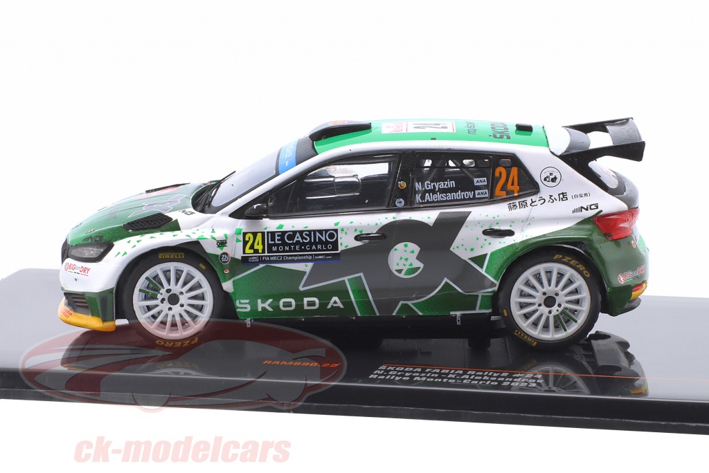 Ixo 1:43 Skoda Fabia RS Rally2 #24 Rallye Monte Carlo 2023 Gryazin ...