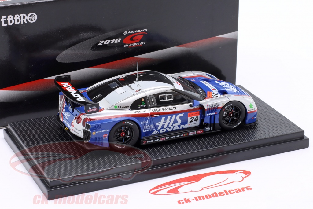 Ebbro 1:43 Nissan GT-R GT500 #24 Super GT serie Fuji 2010 de Oliveira, Yasuda 44444 modelo coche ...