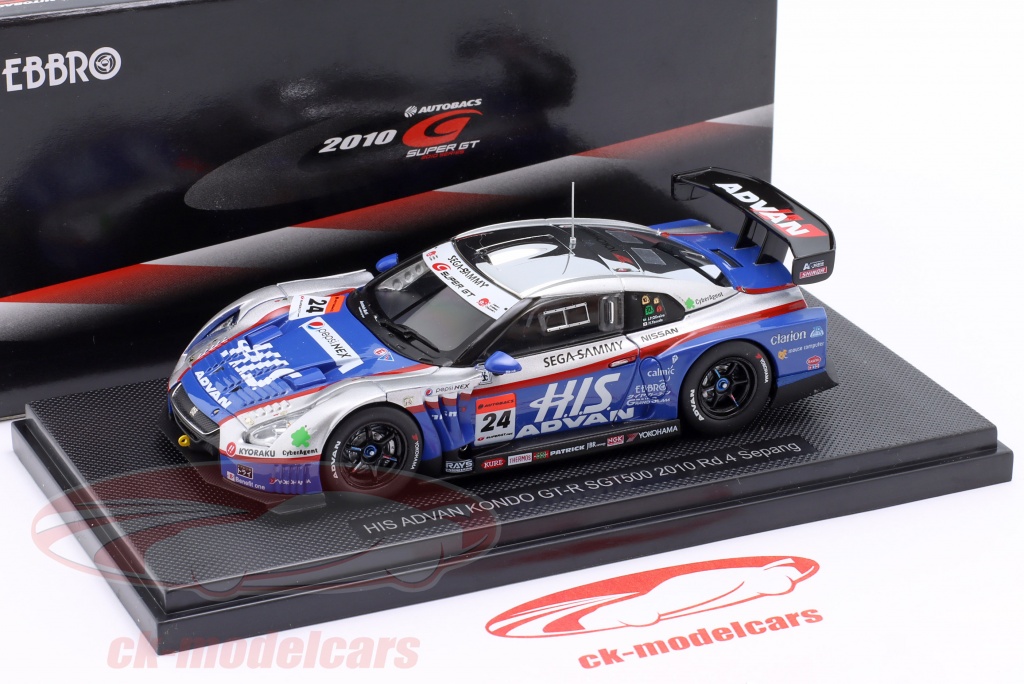 Ebbro 1:43 Nissan GT-R GT500 #24 Super GT 系列 Sepang 2010 de Oliveira, Yasuda 44428 模型 汽车 44428 ...