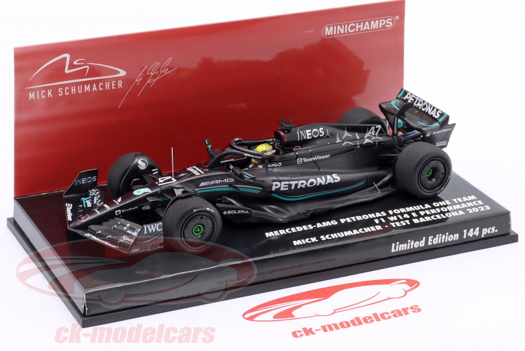 Minichamps 1:43 Mick Schumacher Mercedes-AMG F1 W14 #47 Test Barcelona ...