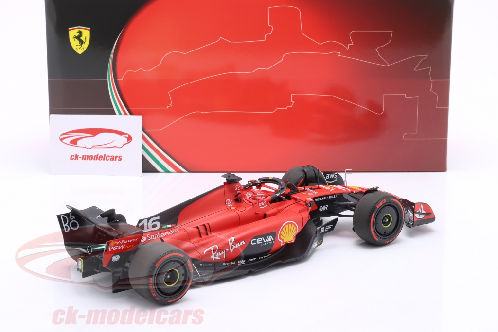 BBR Models 1:18 Charles Leclerc Ferrari SF23 #16 4ème Belgique GP formule 1 2023 BBR231816C ...