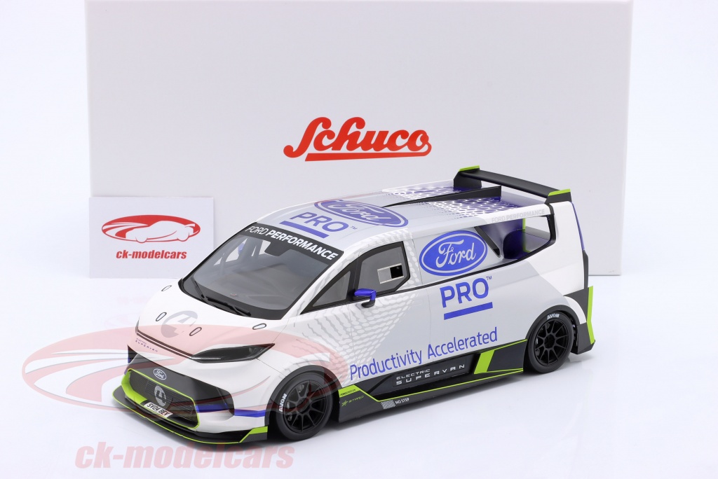 Schuco 1:18 Ford Transit Supervan 4 Baujahr 2022 weiß / grau 450066300 Modellauto 450066300 ...