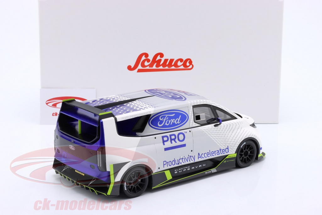 Schuco 1:18 Ford Transit Supervan 4 Baujahr 2022 weiß / grau 450066300 Modellauto 450066300 ...