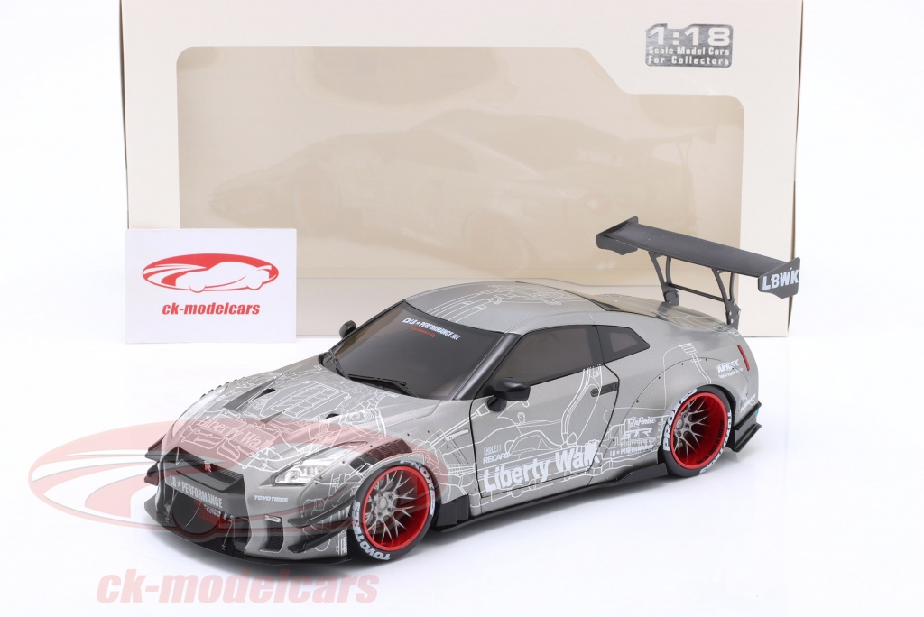 Solido 1:18 Nissan GT-R (R35) Liberty Walk Body Kit 2.0 year 2020 gray ...