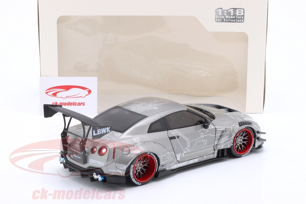 Solido 1:18 Nissan GT-R (R35) Liberty Walk Body Kit 2.0 year 2020 gray ...