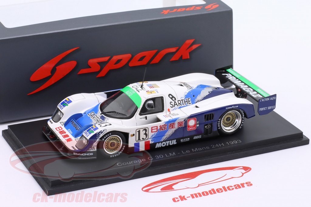 Spark 1:43 Courage C30LM #13 11 24h LeMans 1993 Yver, Ricci, Yvon S3661 ...