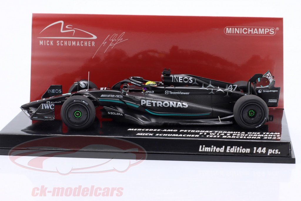 Minichamps 1:43 Mick Schumacher Mercedes-AMG F1 W14 #47 Test Barcelona ...