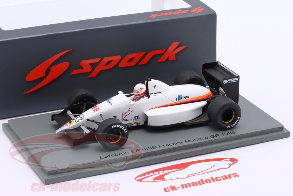 Spark 1:43 Gregor Foitek Eurobrun ER188B #33 Practice Monaco GP Formula 1 1989 S7189 model car ...