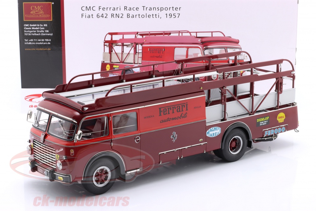 CMC 1:18 Fiat 642 RN2 Bartoletti Ferrari Race Car transporter Formula 1 1957 M-084 model car M-084