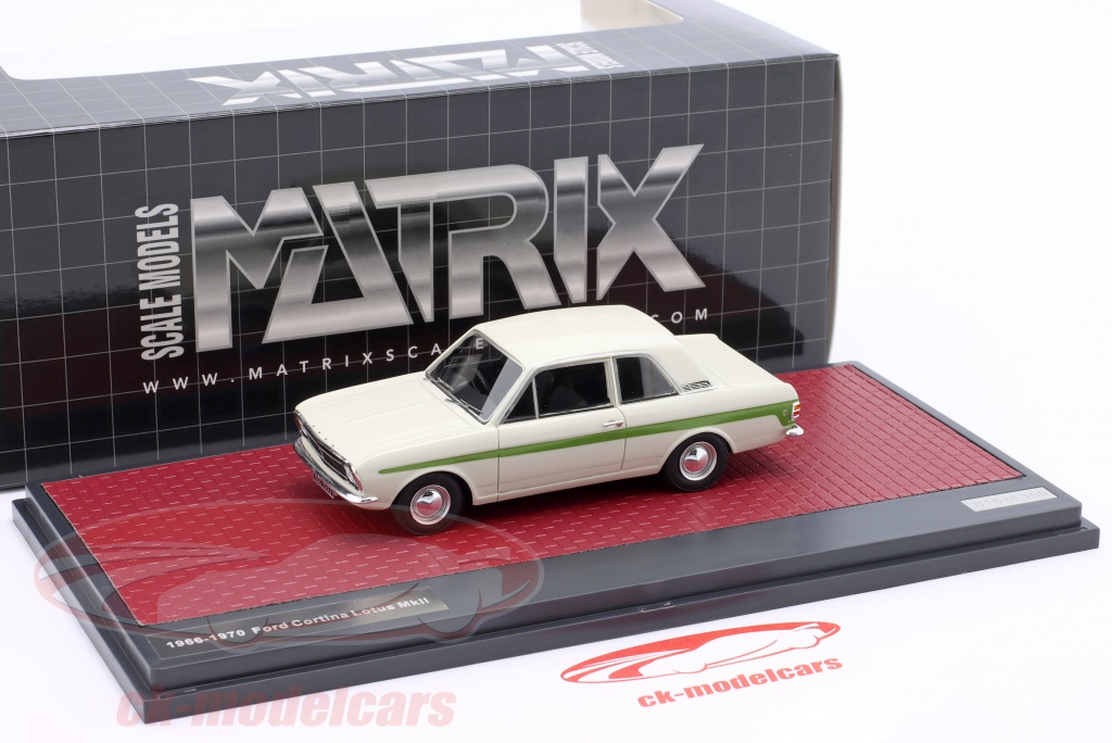 Matrix 1:43 Ford Cortina Lotus Mk II Byggeår 1966-1970 hvid MX40603-101 ...