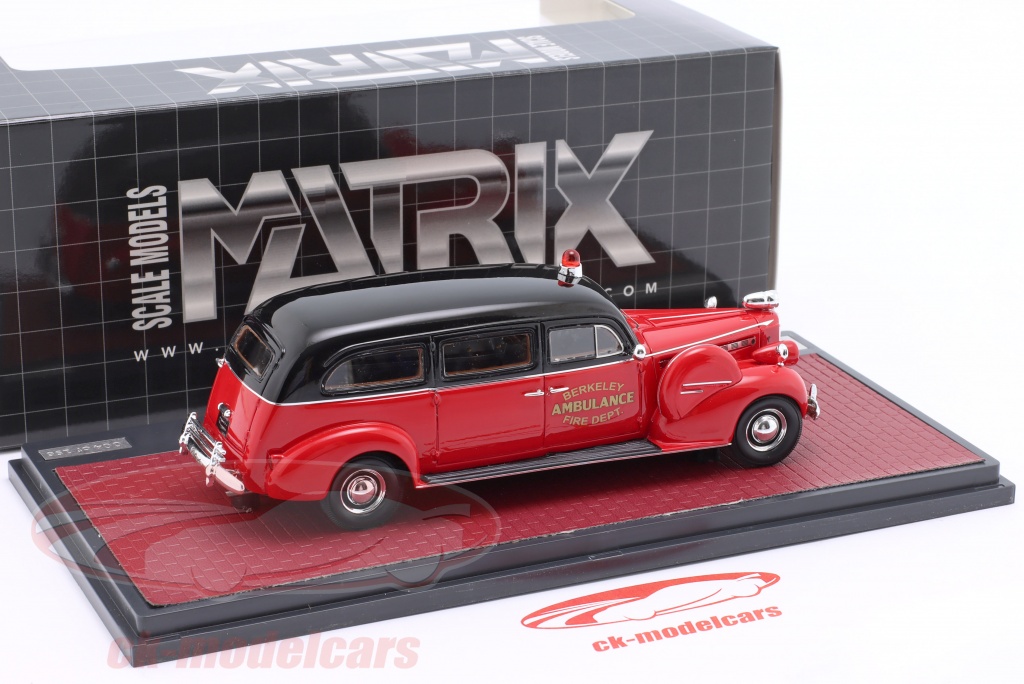 Matrix 1:43 Henney-Packard Fire Department Ambulance year 1940 red ...